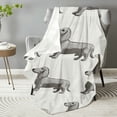 Cozy Gray Dachshund Print - Soft Breathable 100 Polyester, All-Season ...