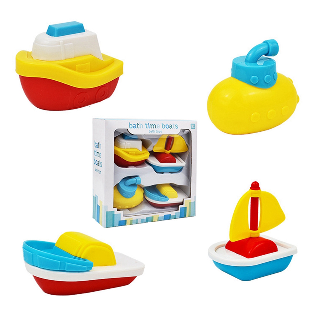 4PCS Bath Toy Creative Floating Boat Toy Bathtub Toy for 1-4 Years Old ...