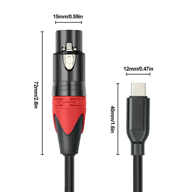 Cable C a XLR Cable de micrófono USB tipo cable de micrófono (1 m ...