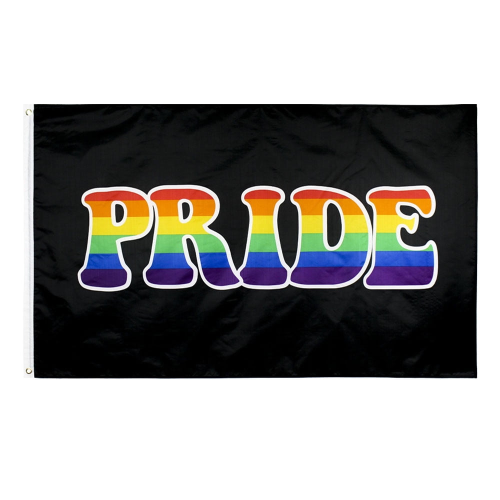 Gay pride Flag black rainbow Flags Polyester with Brass Grommets 3 X 5 ...