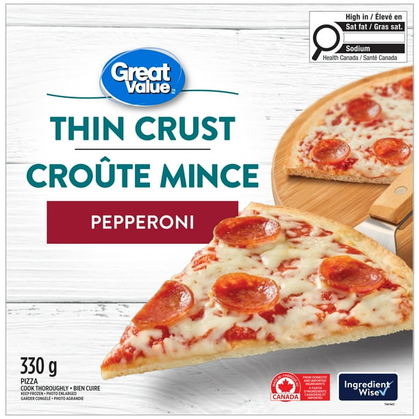 Great Value Thin Crust Pepperoni Pizza, 330 g - Walmart.ca