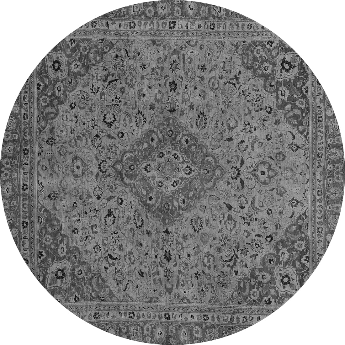 Ahgly Company Indoor Round Abstract Gray Modern Area Rugs, 8' Round ...
