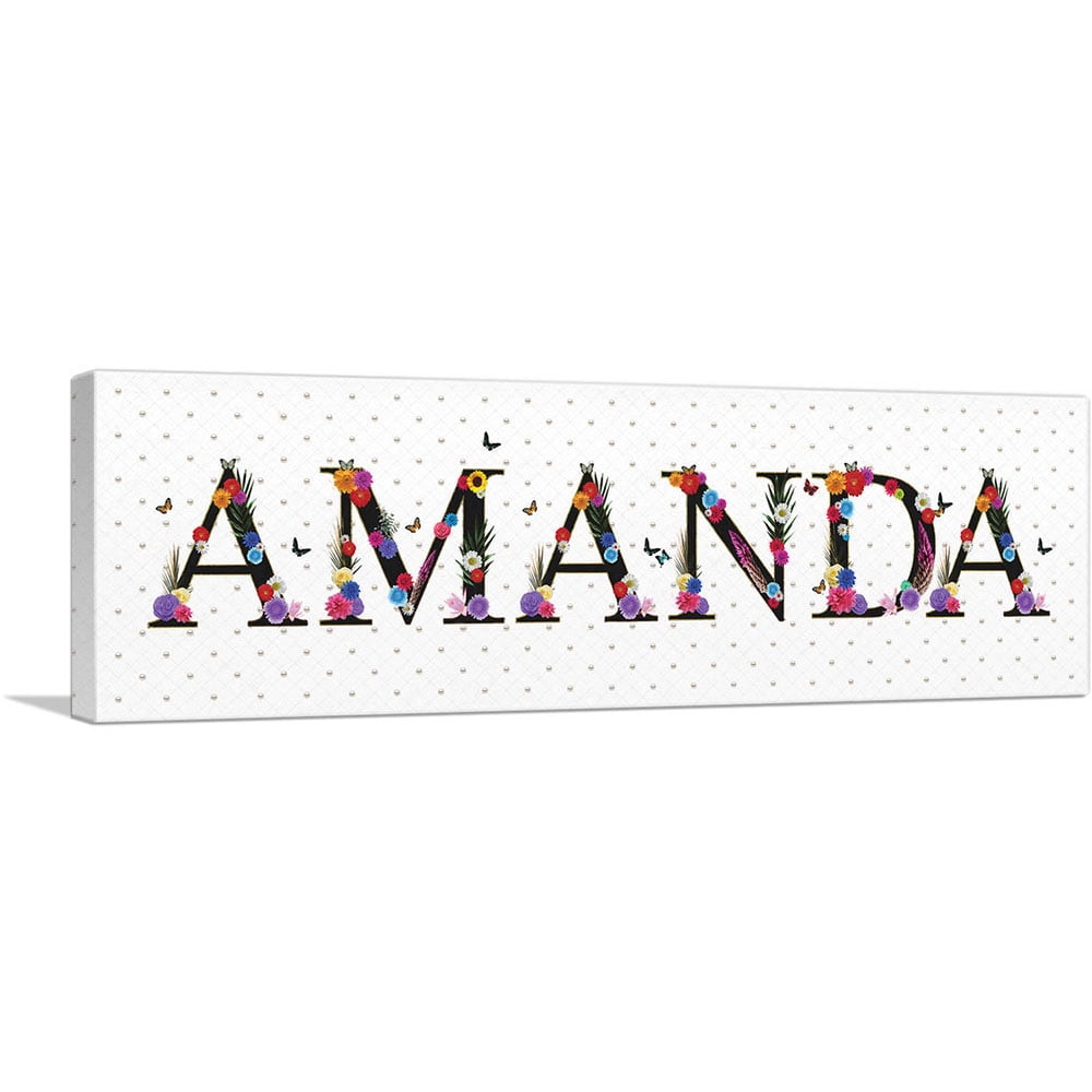 ARTCANVAS AMANDA Girls Name Room Decor Canvas Art Print - Size: 48" x ...