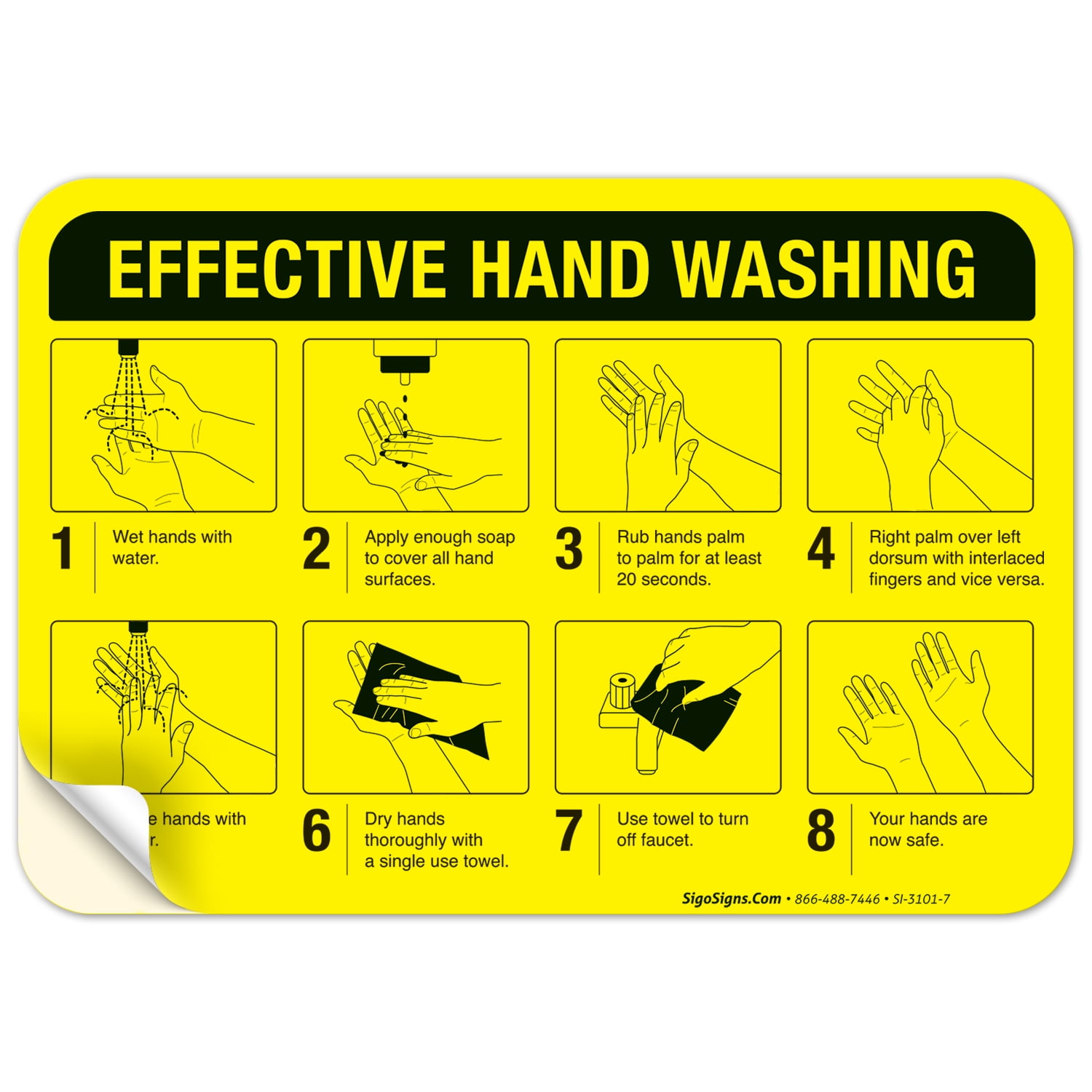 Hand Washing Sign, - Walmart.com