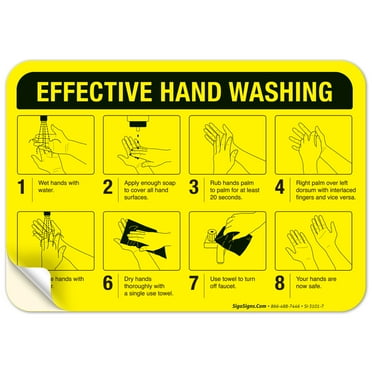 Employees Hand Washing Sign, Bilingual Spanish English, - Walmart.com