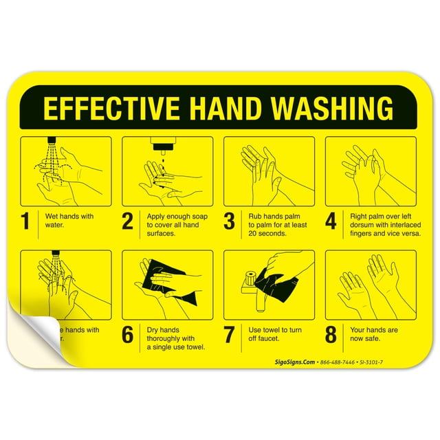Hand Washing Sign, - Walmart.com