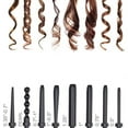 Nume Octowand Tourmaline Ceramic Curling Wand Set, 8-in-1, Black ...