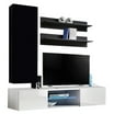 "Modica Modern 102"" Wide LED Lights Entertainment Center Wall Unit for ...