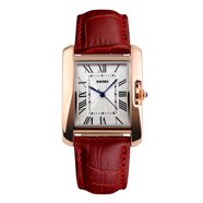 Caravelle Designed By Bulova Women's Classic Rectangular Black Leather ...