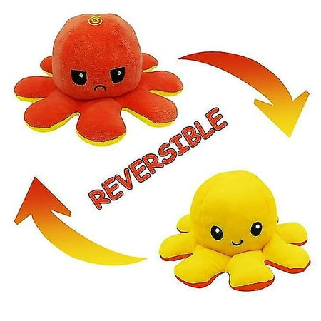 Reversible Mood-changing Octopus Plush Toy Doll Double-sided Flip Doll ...