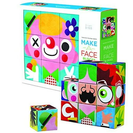 Crocodile Creek Make-A-Face Blocks Funny Face People Mix & Match Block Stacking Set, 2.5 ...