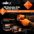 GRIPXX Herkules Grip Heavy Duty 8Mil Orange Nitrile Gloves,3D Raised ...