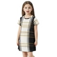 BZSMCE Short Sleeve dress Dress Casual Cotton Dresses-Black White Gold ...