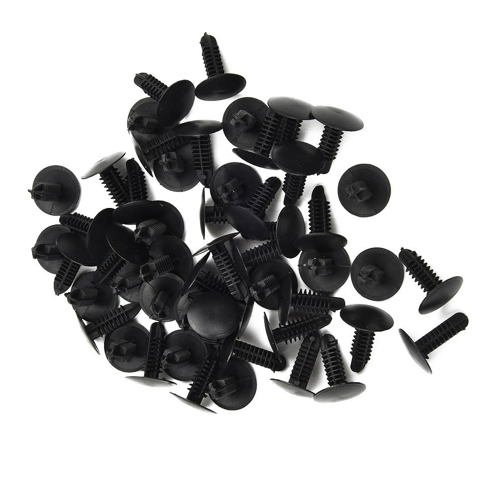 Lefu 50 Pcs Black Plastic Rivets Retainer Clip 4mm X 5mm X 12mm For Car Bumper Fender 4mm X 5mm X 12mm