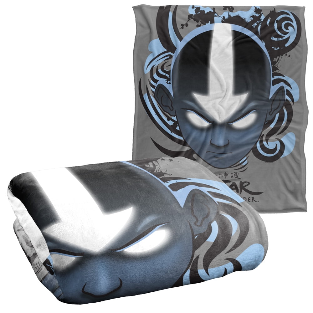 Avatar The Last Airbender Blanket, 50"x60" Airbender Blue and Black ...