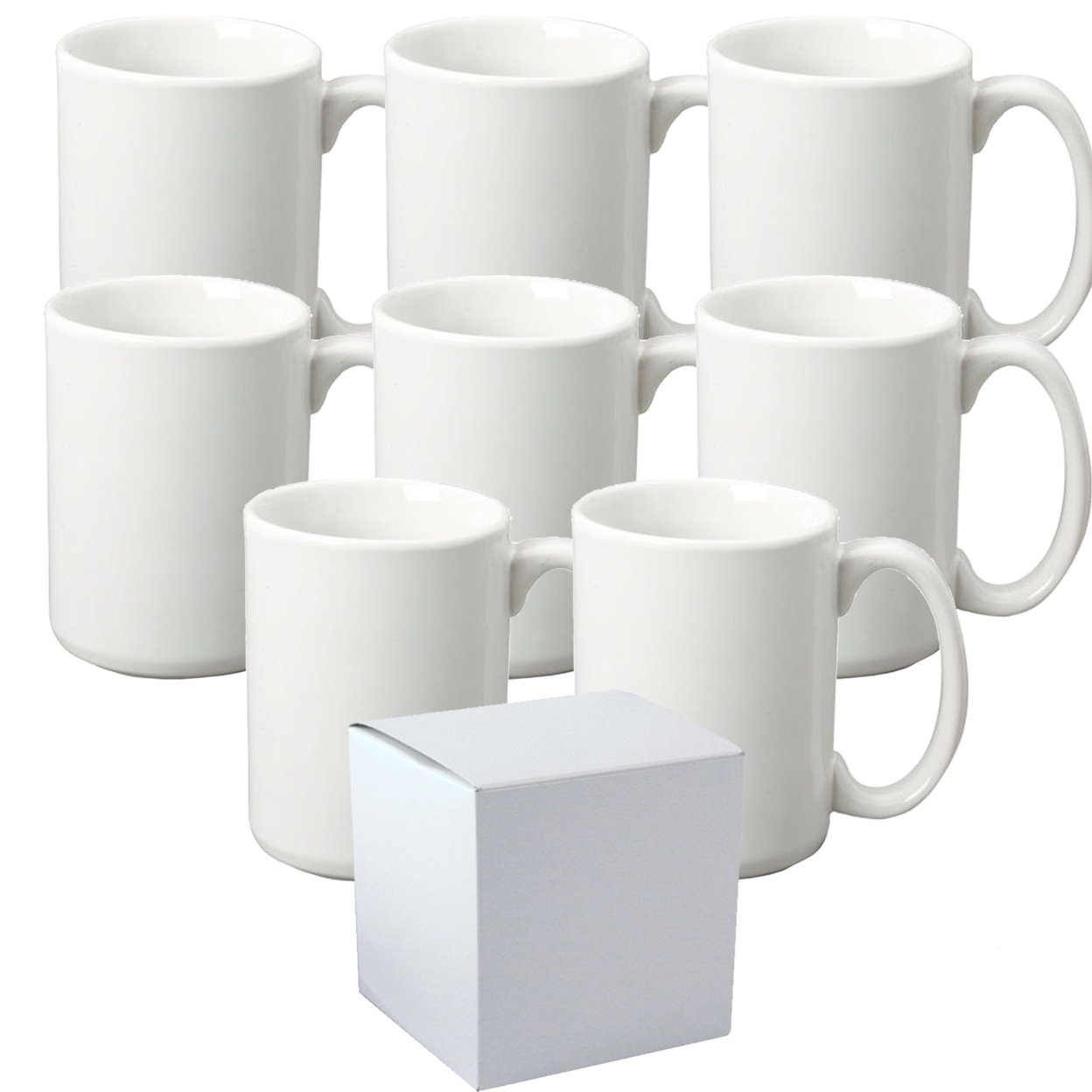 Mugsie 8 Pcs 15OZ El Grande White Sublimation Mugs With White Boxes ...