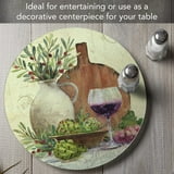 CounterArt Rustic Wine Tempered Glass Lazy Susan Turntable 13" Diameter ...