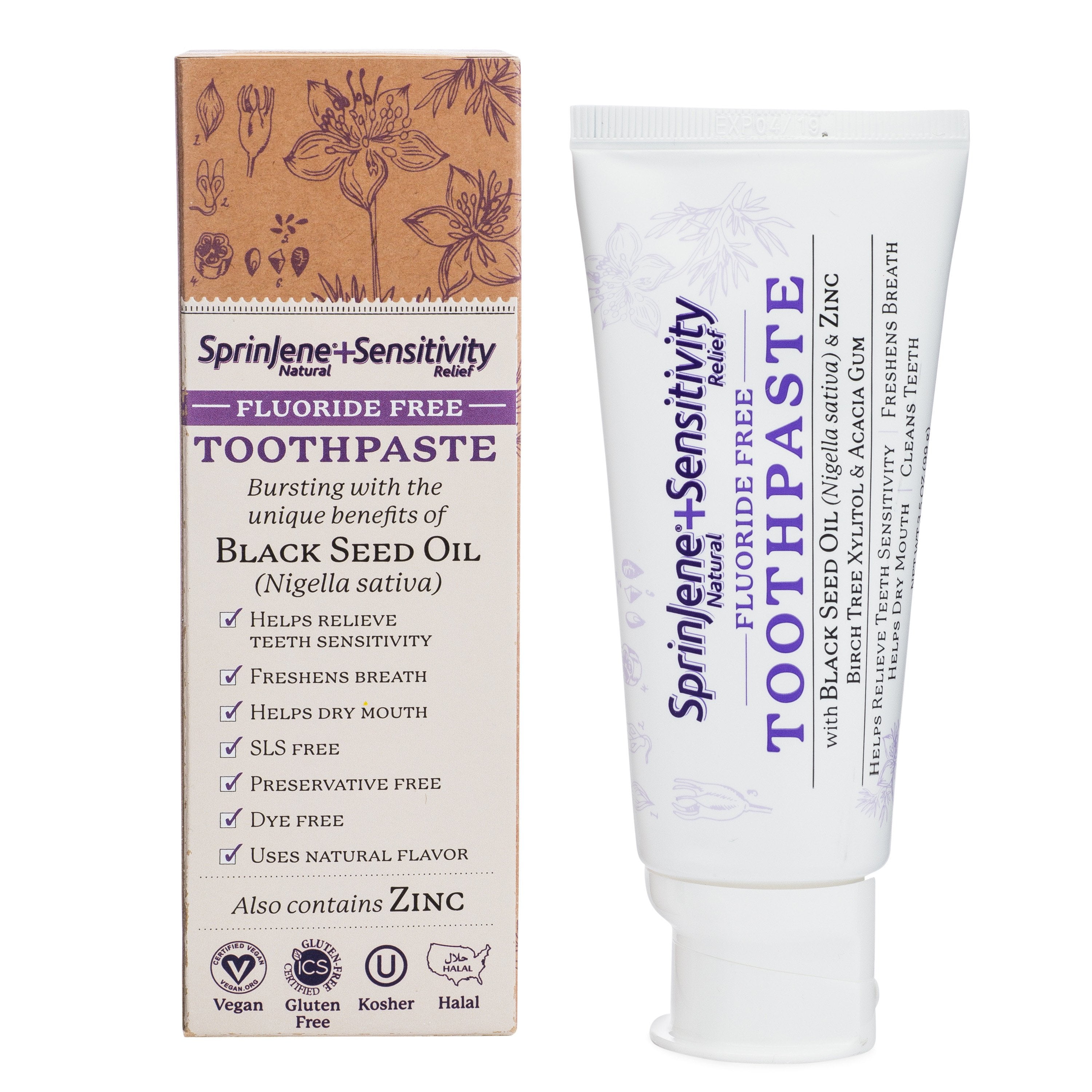 SprinJene Natural® Adult Sensitivity Fluoride Free Toothpaste - Walmart.com