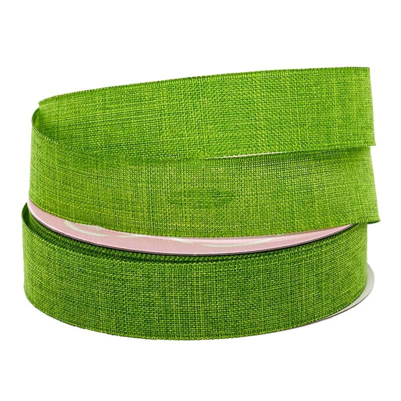 7/8" X 25 Yards Apple Green Faux Linen Ribbon by Paper Mart - Walmart.com