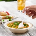GUSTO 400 Disposable Plastic Soup Spoons, White, Lightweight, Durable ...