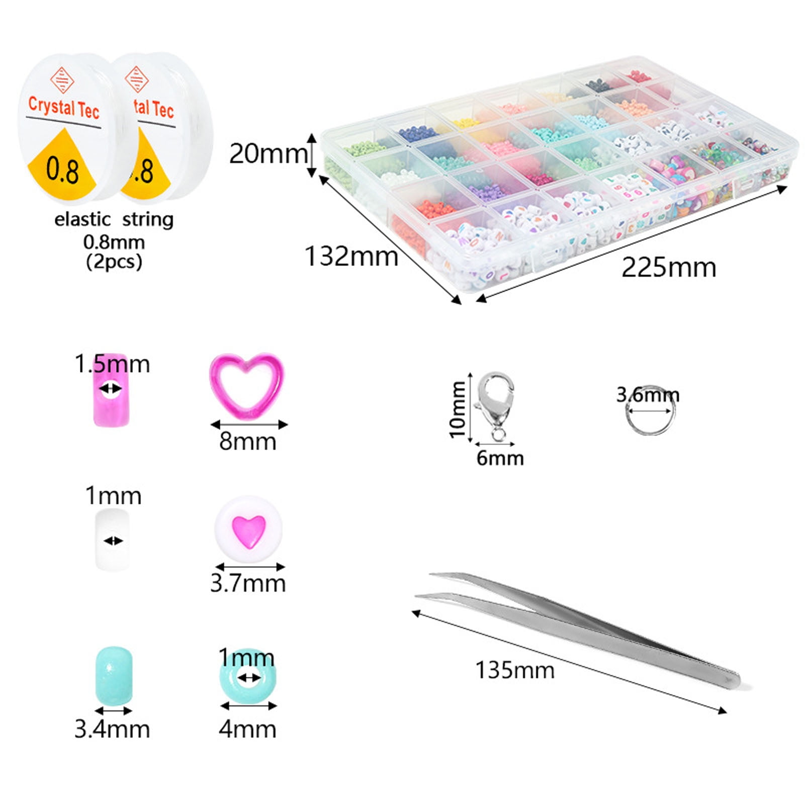 3mm 8800 PCS Alphabet Letter Beads & Glass Seed Beads, Friendship ...