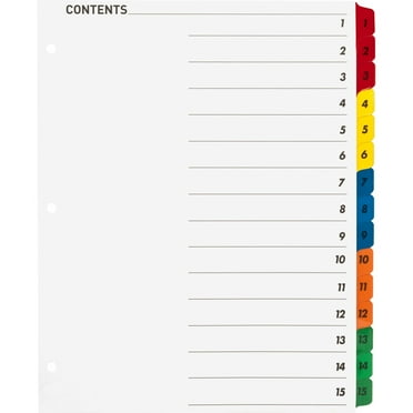 Business Source, BSN32372, Pocket Index Dividers, 8 / Set - Walmart.com