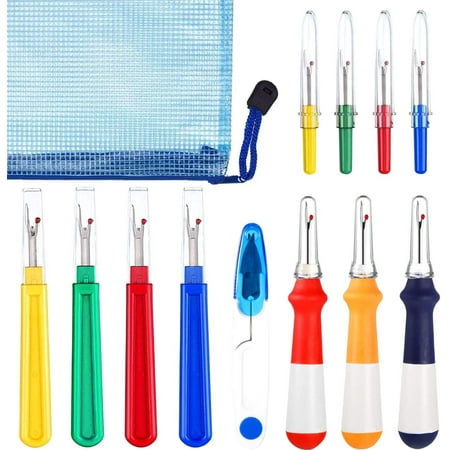 13 Pieces Seam Ripper Stitch Remover Kit, 3 Ergonomic Grip Handy Stitch ...