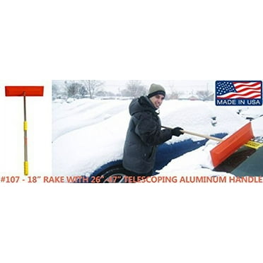 Bully Tools 92816 Steel Snow Pusher with Fiberglass Long Handle, 24 ...