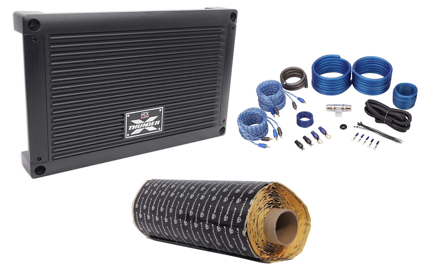 MTX XTHUNDER125.4 500 Watt RMS 4-Channel Car Stereo Amplifier+Amp Kit ...