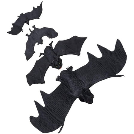 4pcs Halloween Simulation Bats Realistic Looking Spooky Hanging Bats ...