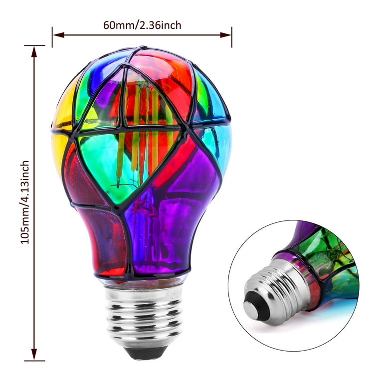Rainbow Painted Light Bulb