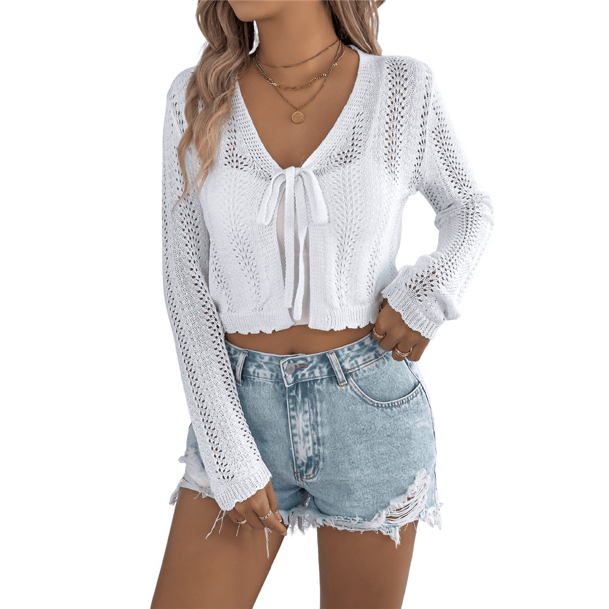 Click here for Unbranded Womens Light-Weight Shrugs Crochet Sweat... prices