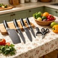 6-Piece Knife Set with Stainless Steel Knives, Scissors, Peeler ...