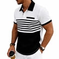Antinious Men Patchwork Texture Half Button Collar Short Sleeve Loose ...