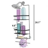 Mainstays Hanging Shower Caddy with 2 Shelves Soap Tray Hooks Durable ...