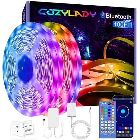Bluetooth LED Strip Lights 100FT, Music Sync LED Light Strip Controlled ...