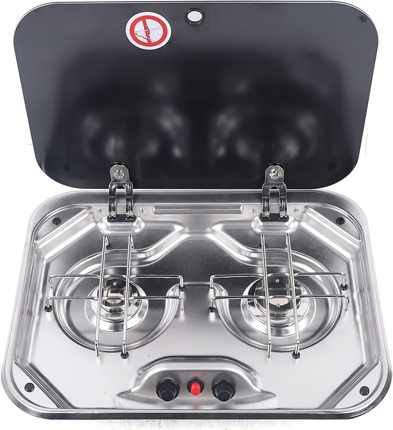 Miumaeov Boat RV Stainless Steel 2 Burner Gas Stove Suitable for LPG ...