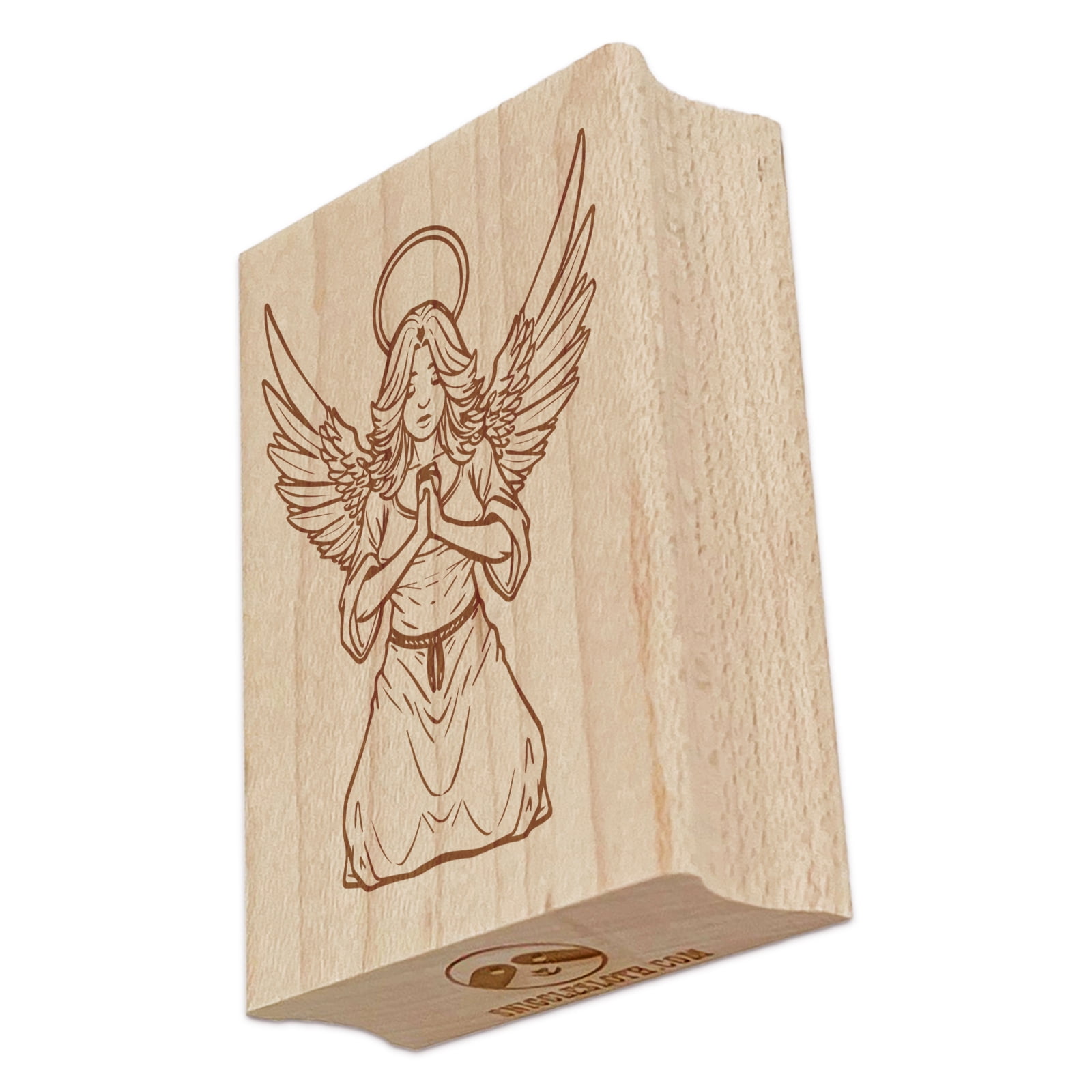 Devout Angel Woman Praying Rectangle Rubber Stamp Stamping Scrapbooking ...