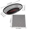 Black Plastic Food Baskets 12 Pack with 100 Checkered Deli Liners for ...
