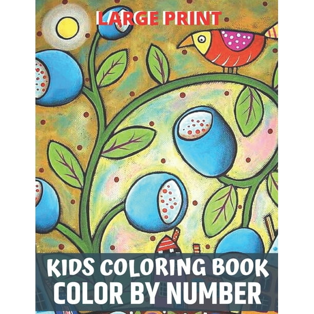 Large Print Kids Coloring Book Color By Number: 50 Unique Color By ...