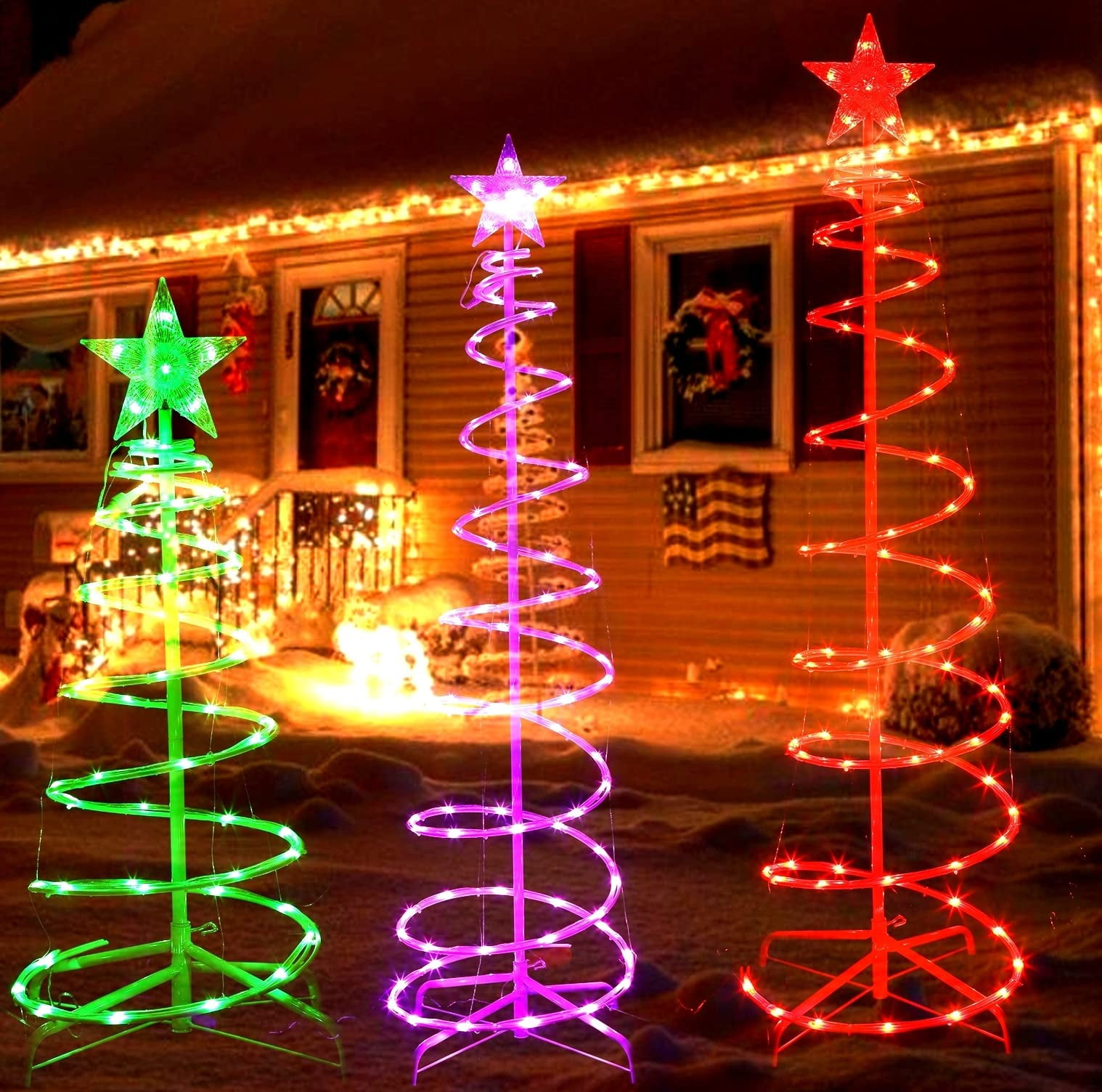 30.75ft 24 Christmas Multicolored Pathway Marker - Walmart.com