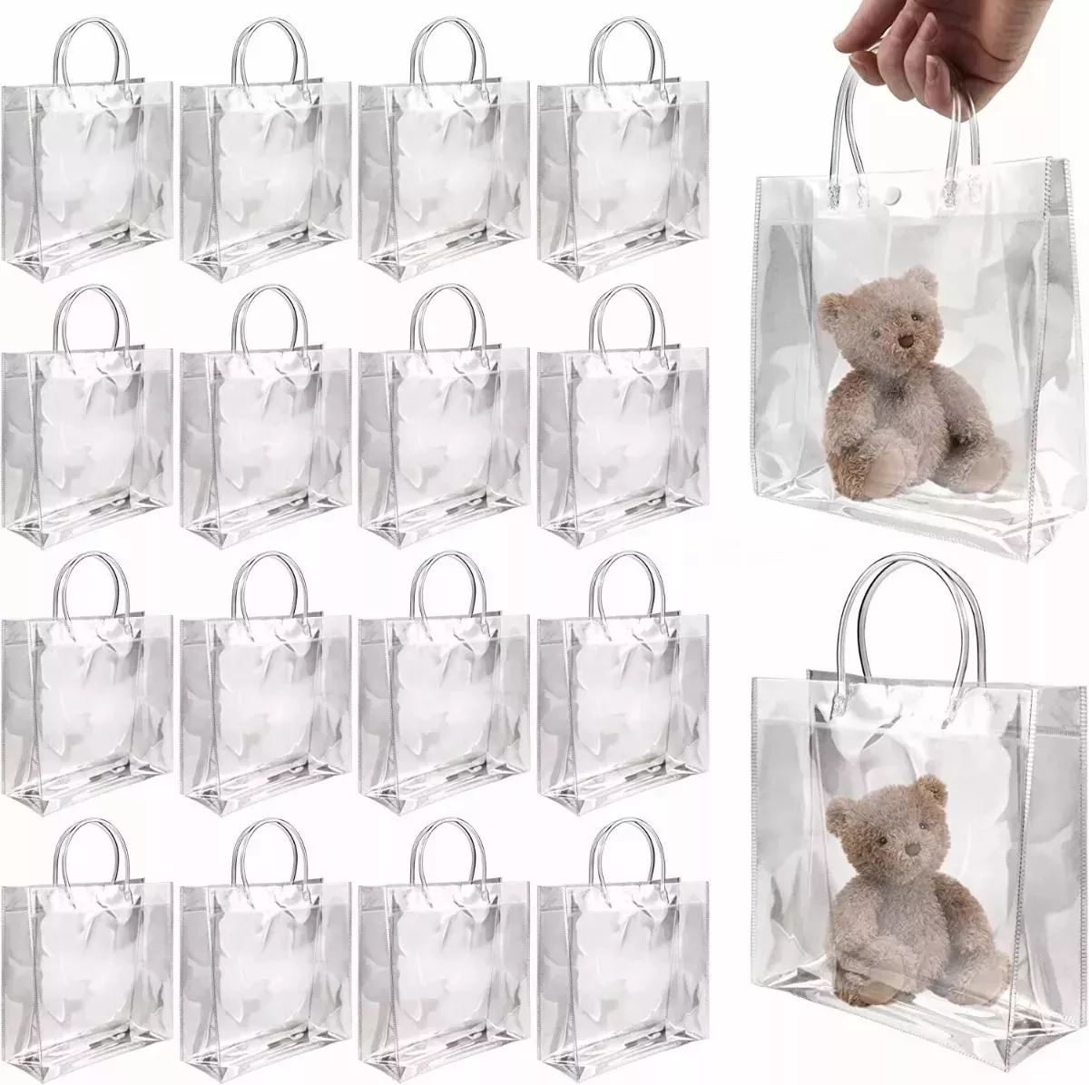 30 Bolsa Regalo Con Asa Transparentes Boda Bautizo Recuerdos | Walmart ...