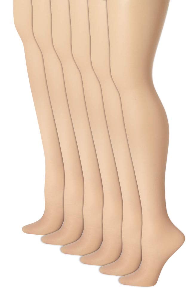 Silk Reflections Control Top Sandalfoot Pantyhose 6 Pair Pack - Walmart.com