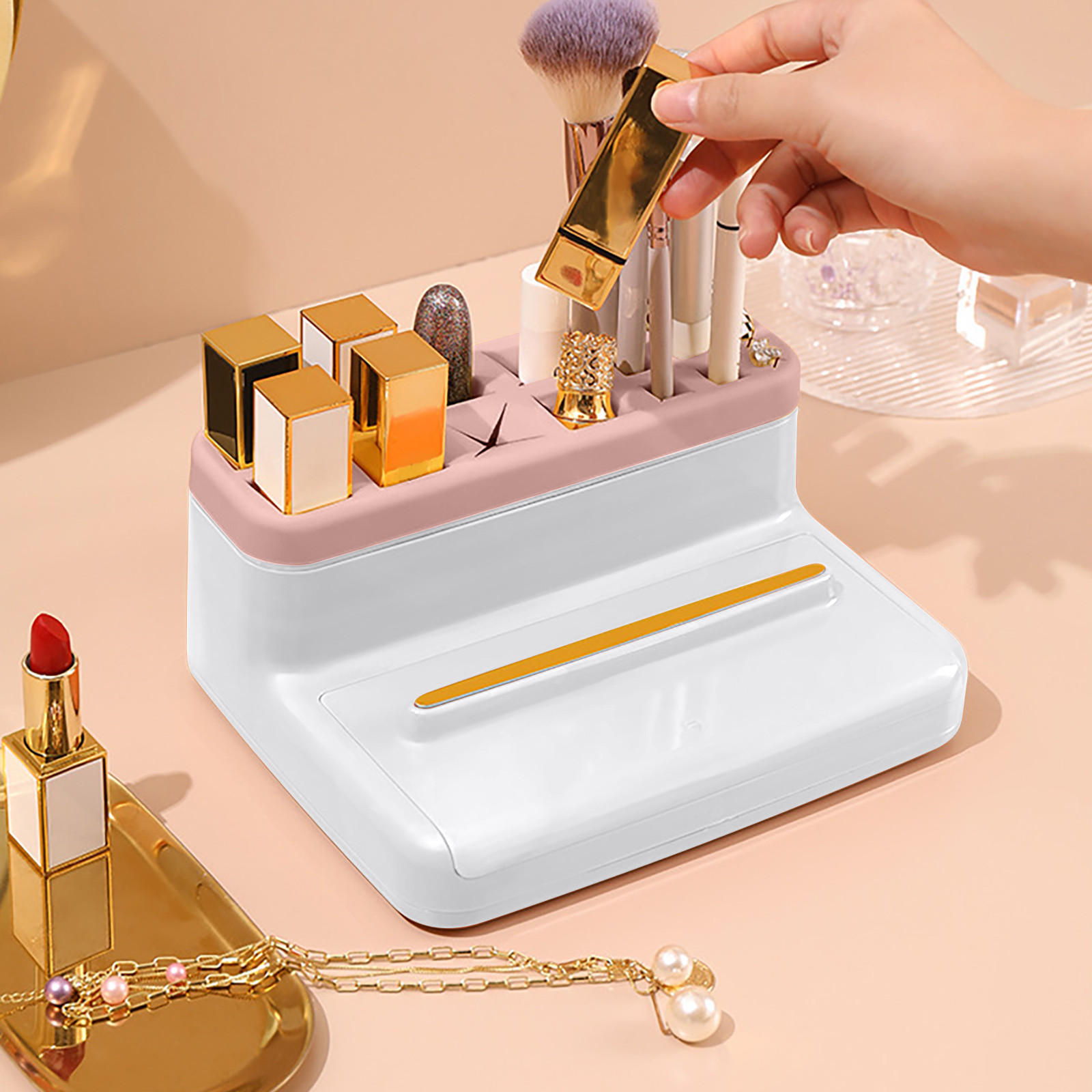 loopsun Makeup Storage Box,Beauty Storage Box,Clamshell And Detachable ...