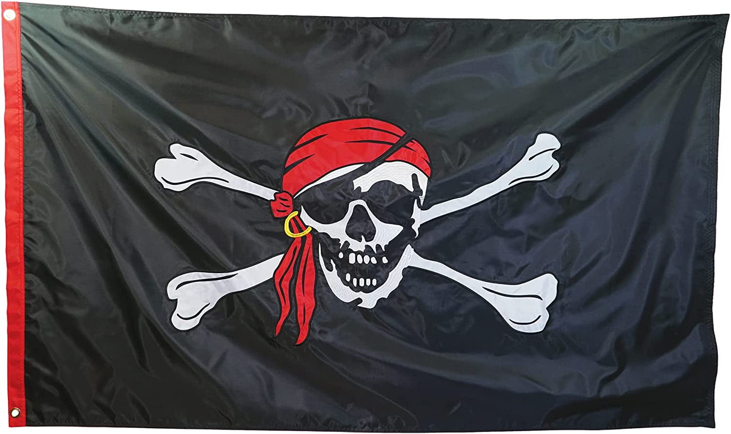 In the Breeze Jolly Roger Embroidered 3x5 Double Sided Grommet Flag ...