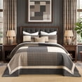 DUOHONG 100% Cotton Oversized Queen Quilt Set Bedspread, 102x120 Modern ...
