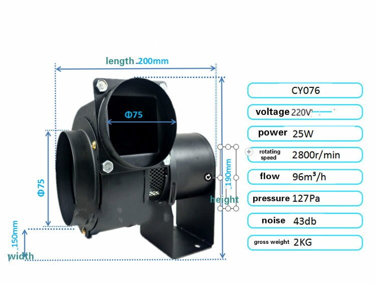 Low Noise Small Multi Wing Centrifugal Blower Fan high temperature ...