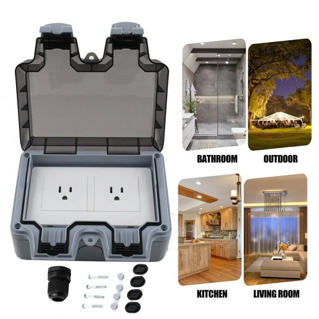 TABODD Outdoor Electrical Wall Socket, IP66 Waterproof Electrical ...