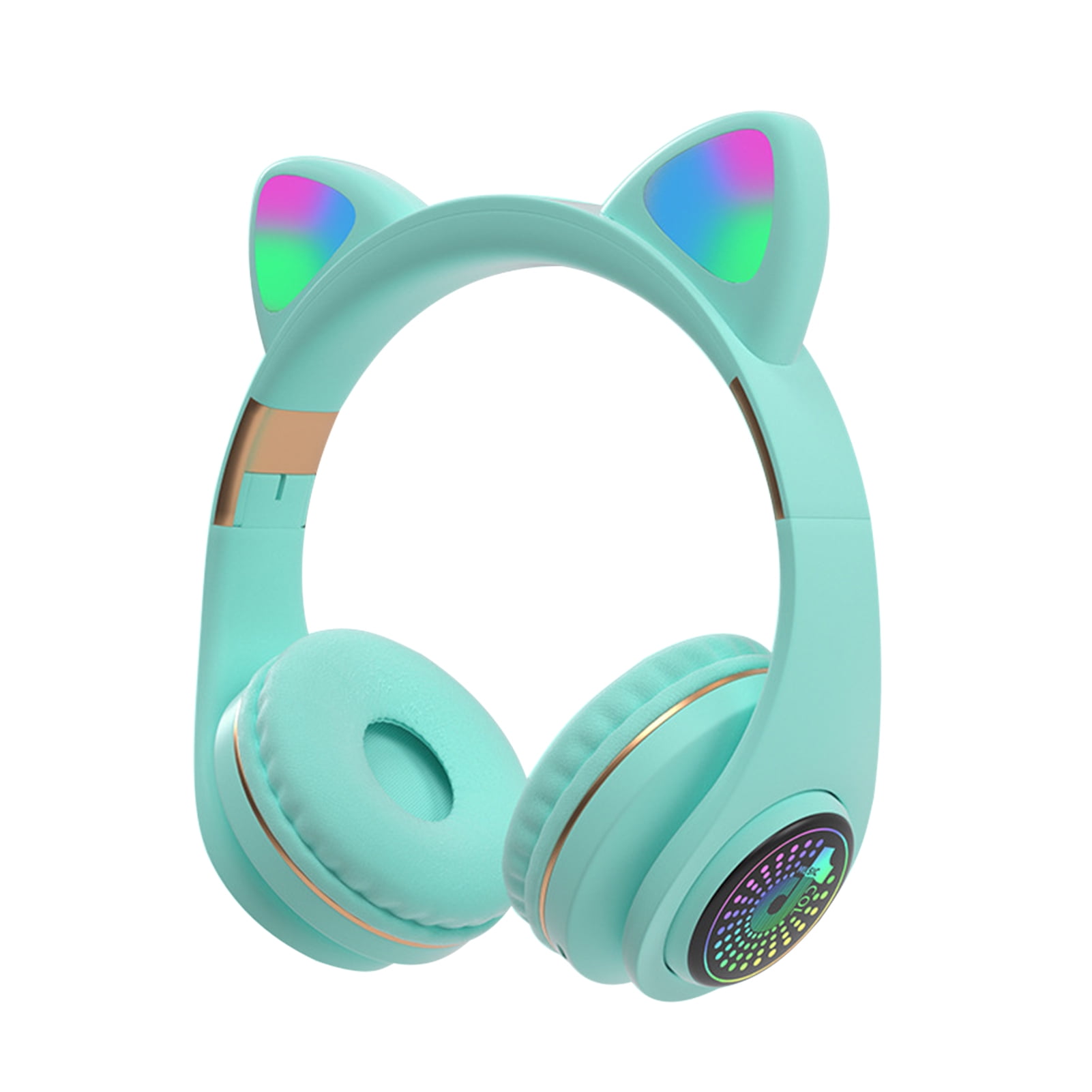 Wireless Gaming Headset Cute Cat Ear LED Light Up Bluetooth 5.0 Stereo ...