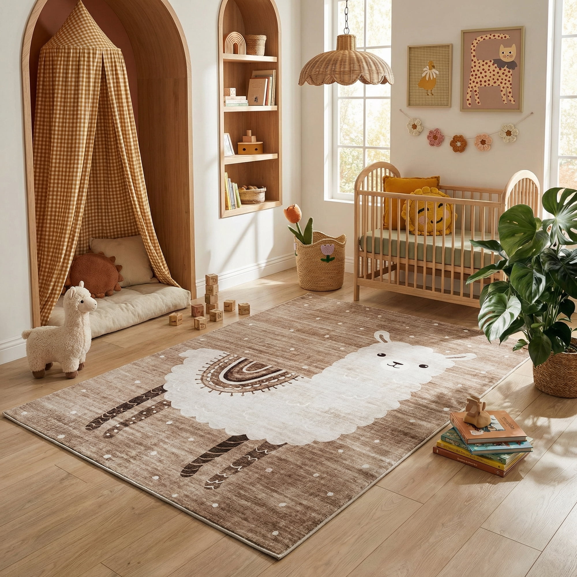 Click here for Rug Branch Soft Steps Playtime Llama Soft Area Rug... prices